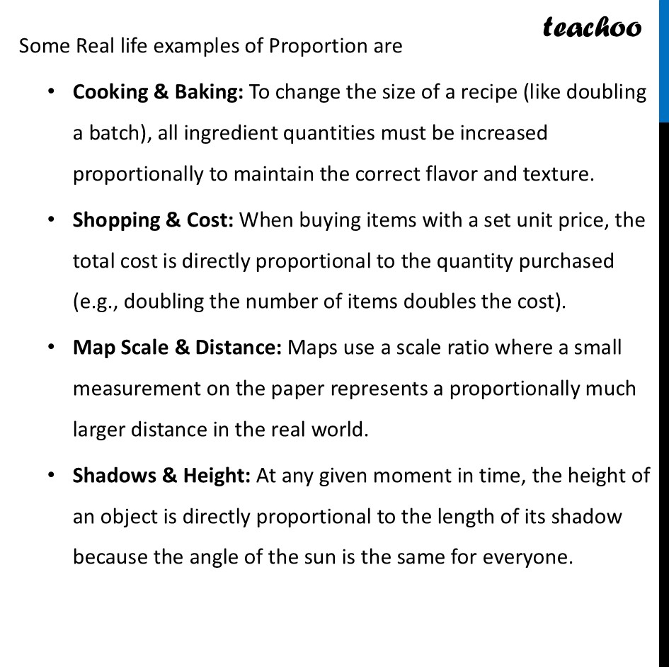 Real Life Examples of Proportion - Teachoo Mathematics - Observing Sim