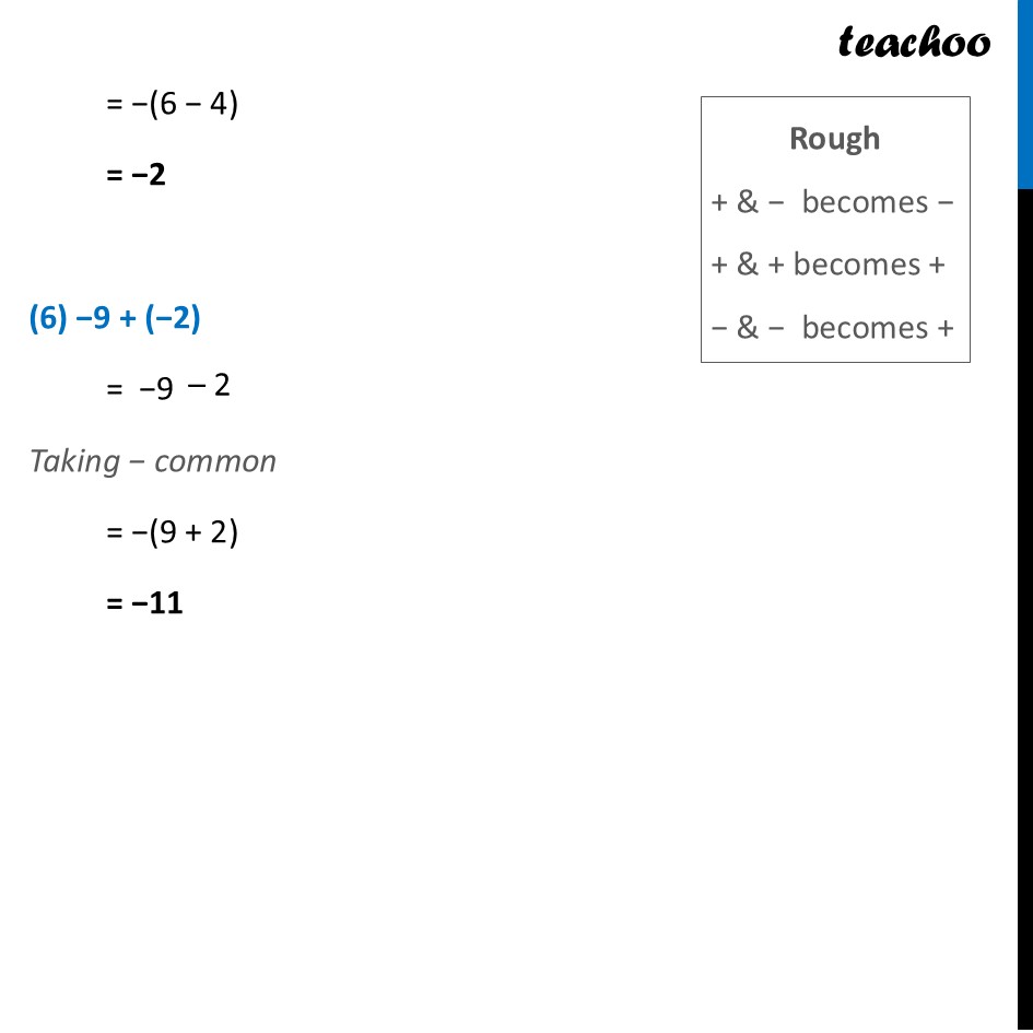 Addition of Integers – Rules, Examples (+ Simple method) - Teachoo
