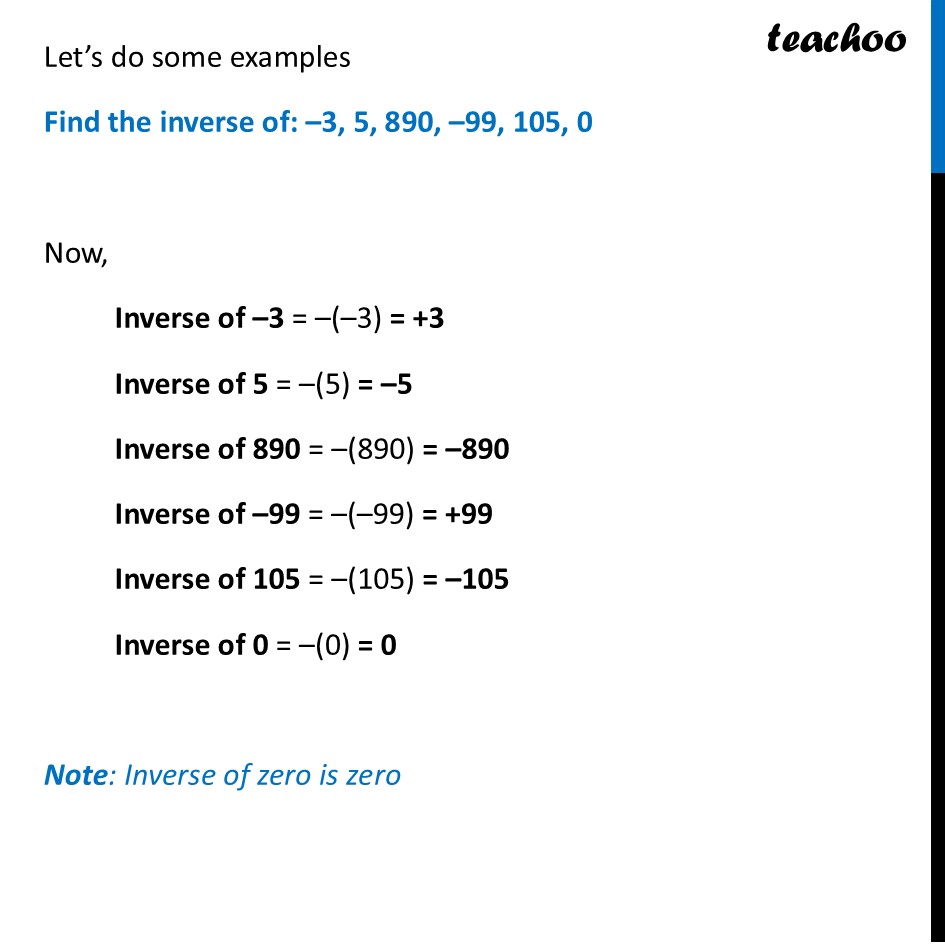 Inverse of an Integer - [Class 6 Ganita Prakash] - Teachoo