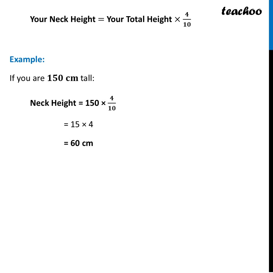 A crane of height 155 cm has its neck and the rest of its body in