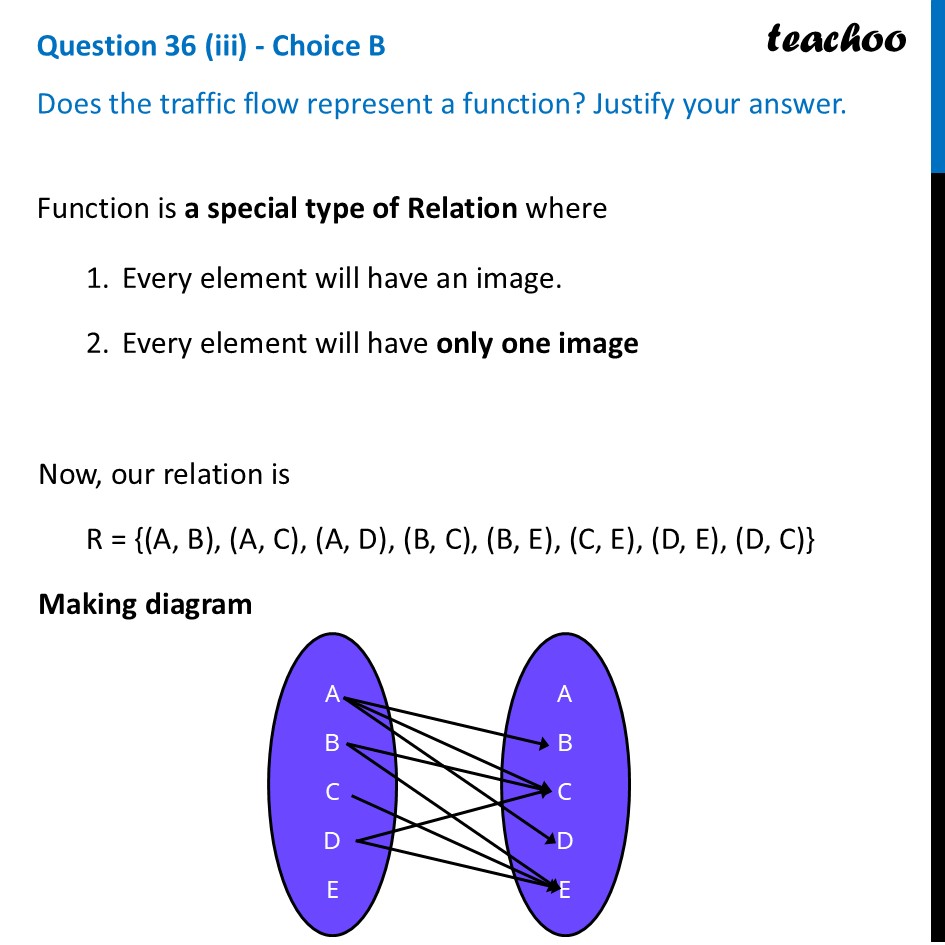 Does the traffic flow represent a function? Justify your answer.