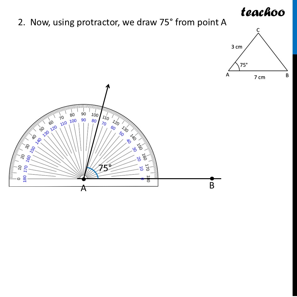 Construct triangles for the following measurements where the angle is