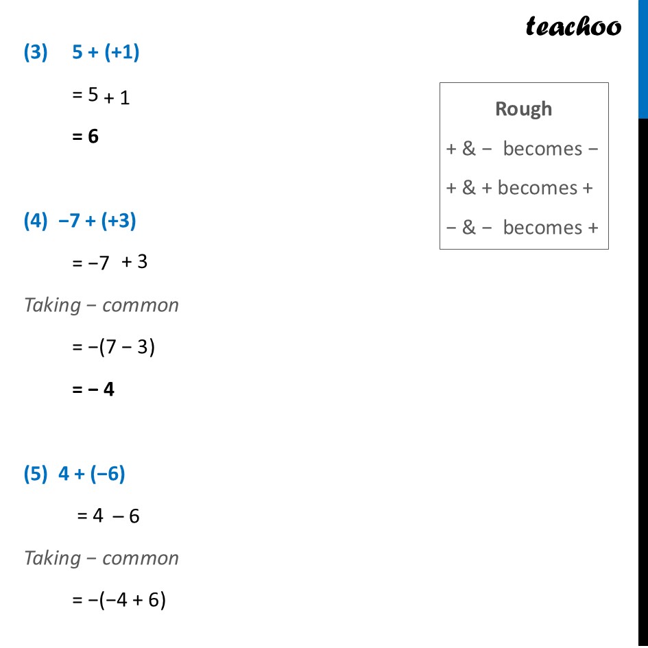 Addition of Integers – Rules, Examples (+ Simple method) - Teachoo