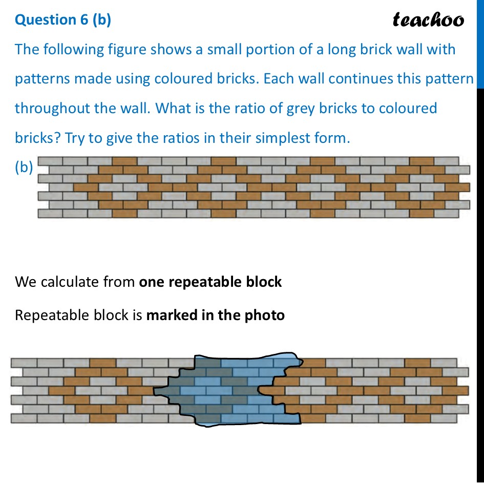 The following figure shows a small portion of a long brick wall with