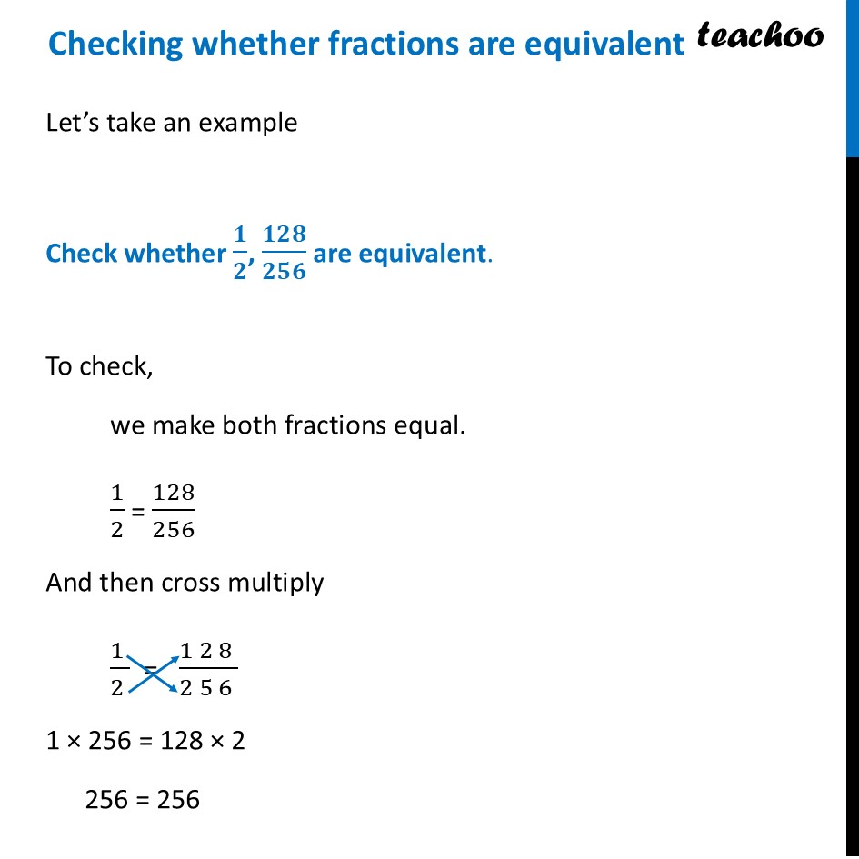 How to check whether fractions are equivalent? - Steps + Examples