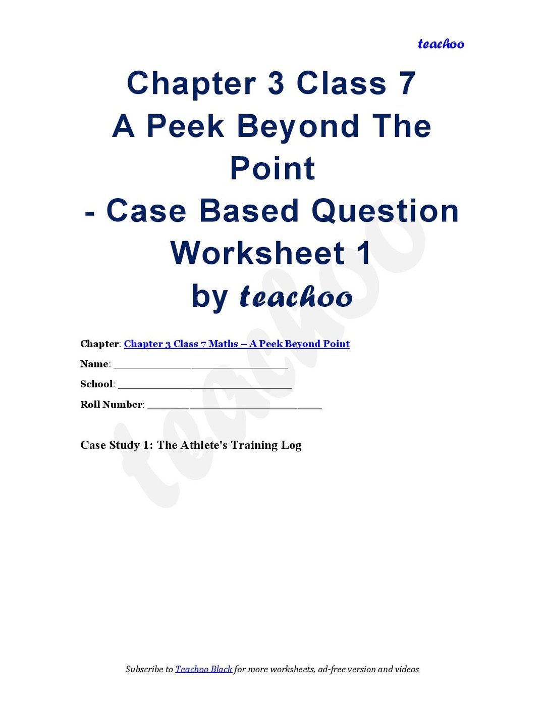 A Peek Beyond The Point - Case Based Questions Worksheet Download PDF