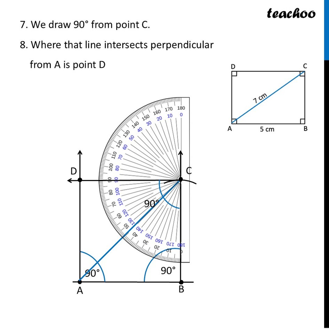 [Class 6 Maths] Constructing Rectangle with one Side & Diagonal given