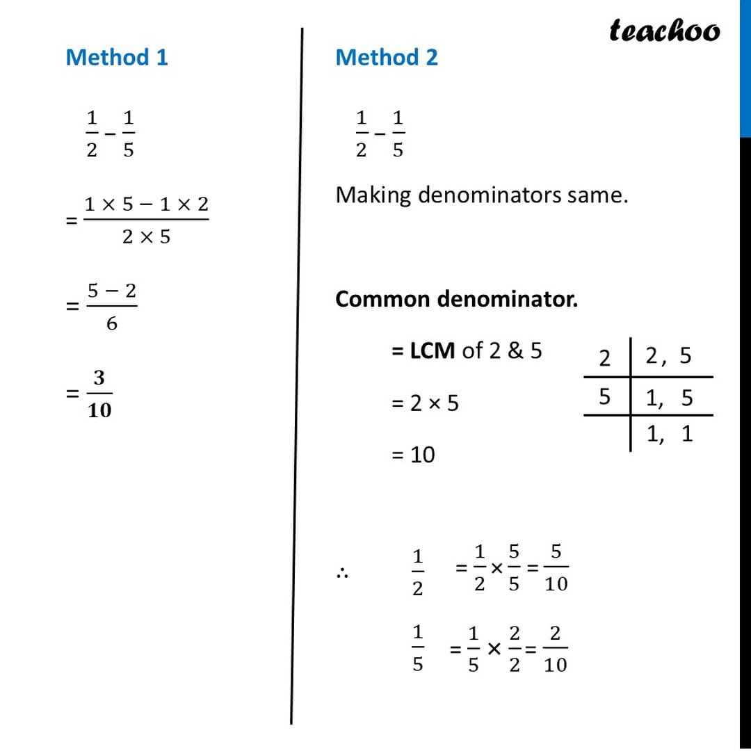 [Explained Method] Subtracting Fractions with Different Denominators