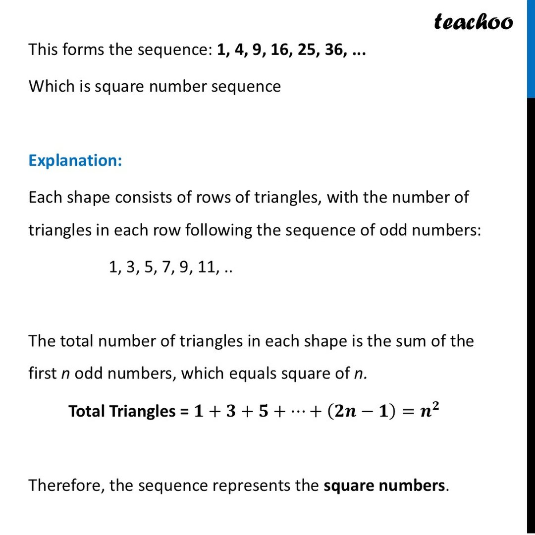 How many little triangles are there in each shape of the sequence