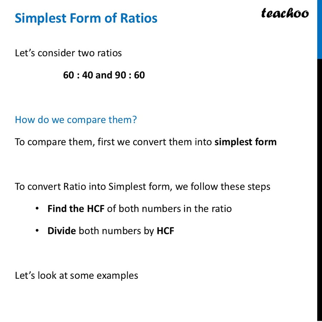 Simplest Form of Ratios - How to find with 3+ Examples [Class 8]