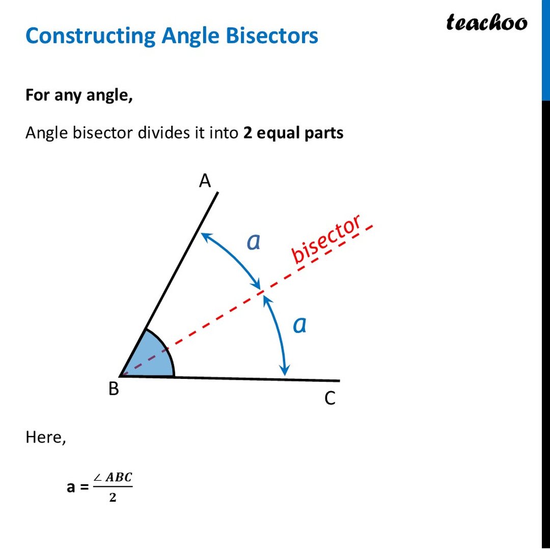 Constructing Angle Bisectors - Step-by-Step with compass (+ Worksheet)