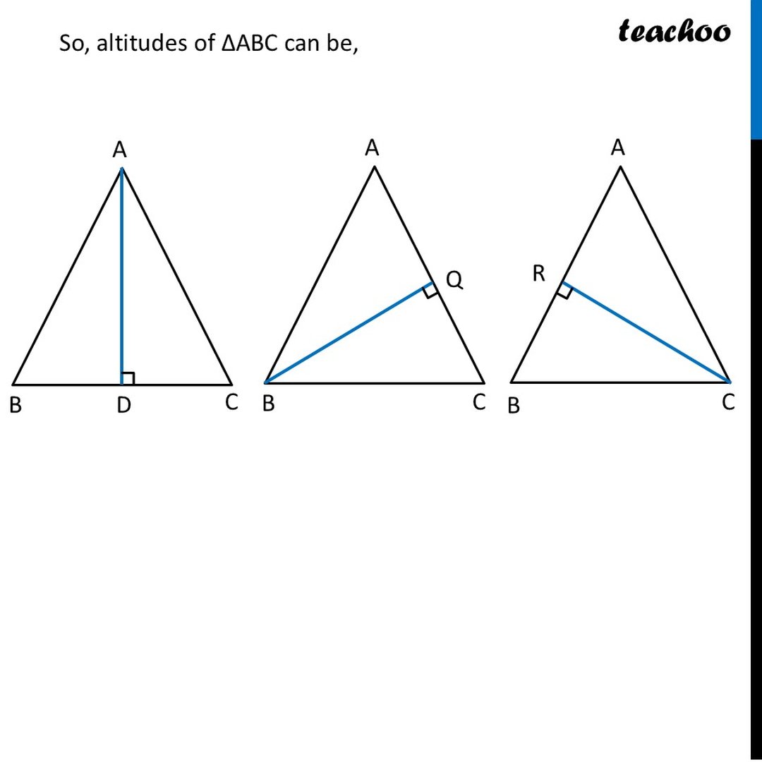 Altitudes of Triangles - Definition, Examples for all types - Teachoo