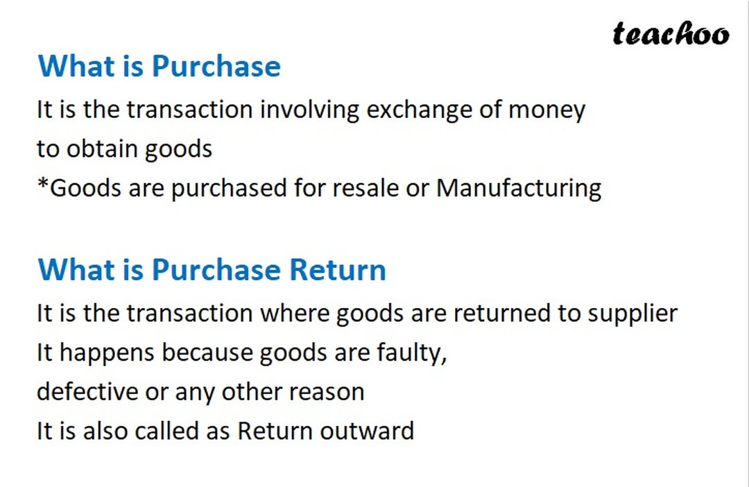 [Class 11 Accountancy] What is Purchase and Purchase Return? - Teachoo