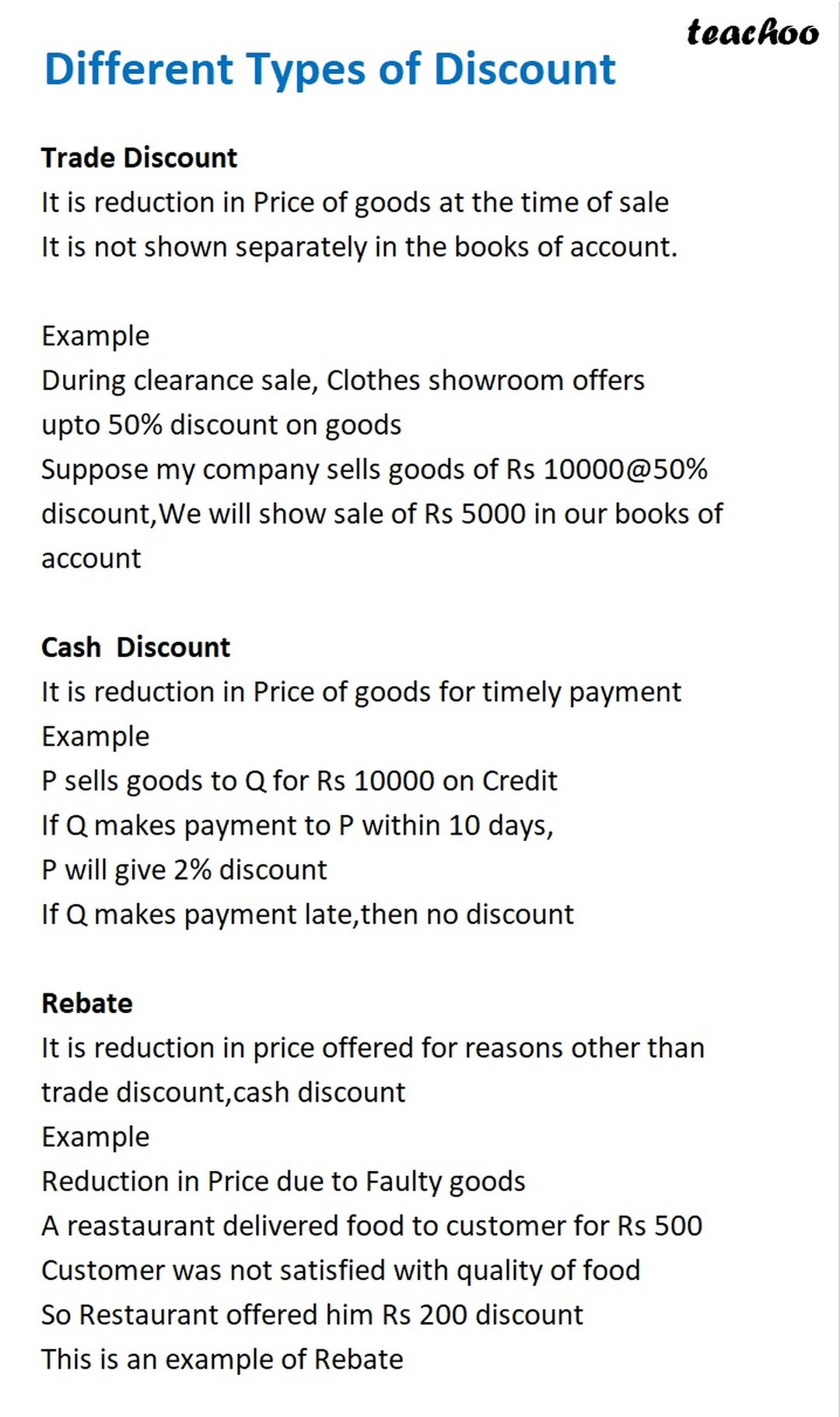 Different Types of Discounts - Purchase and Sales [Accountancy]