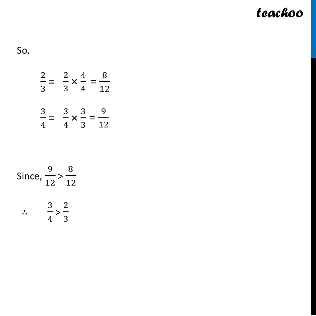 Comparing Unlike Fractions - with Solved Examples - Ganita Prakash