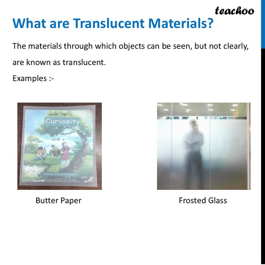 [Materials Around Us] Transparent, Translucent and Opaque Materials