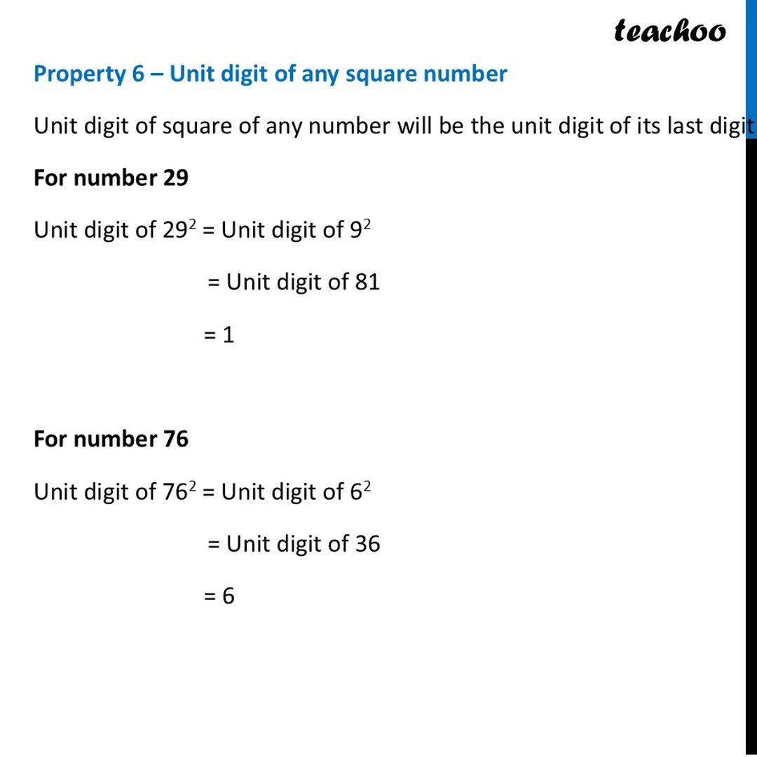 Properties of Perfect Squares - Example (with Questions) - Teachoo