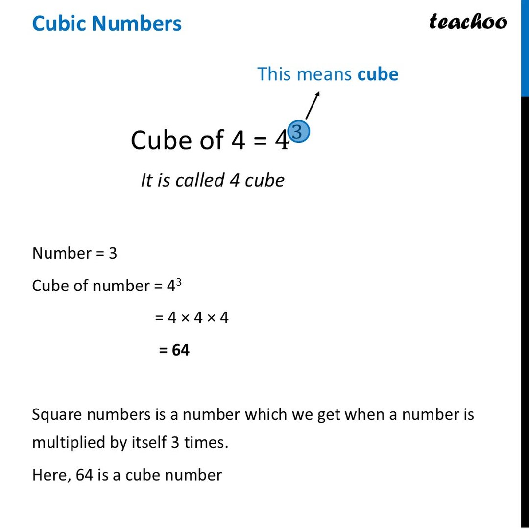 [Maths] Cubic Numbers - Examples (Explained with Video) - Teachoo