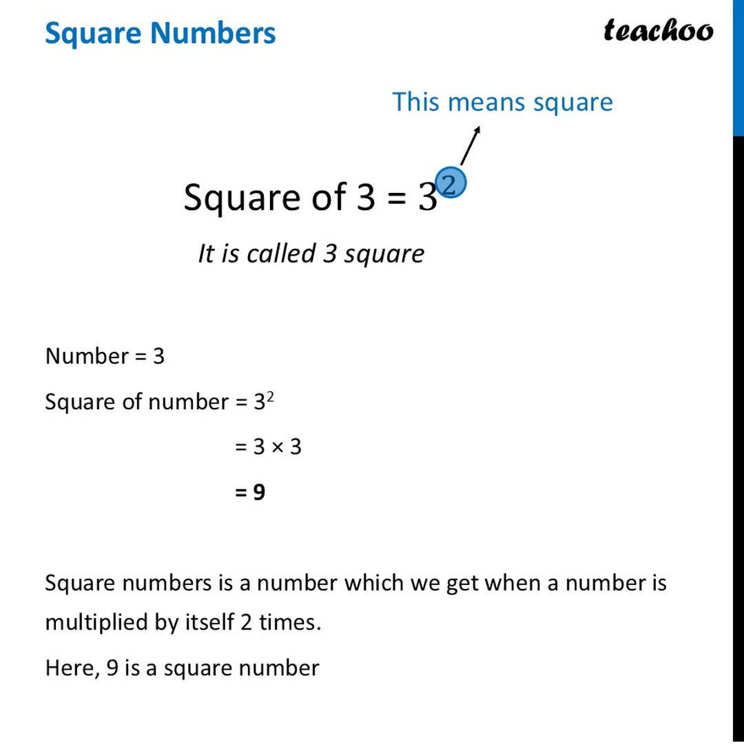 Square number - Definition, Properties, Example (and Questions)