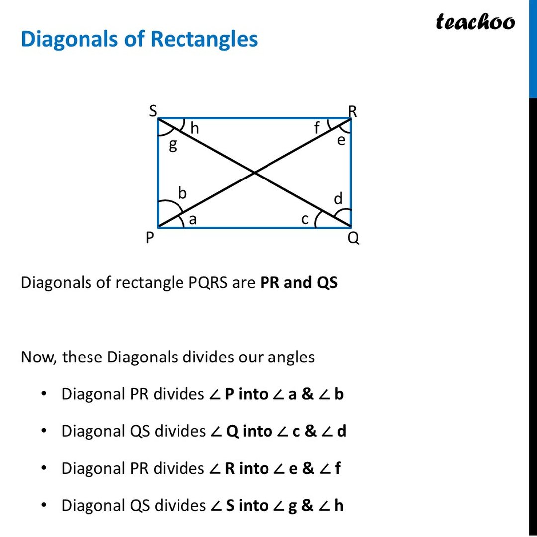 Diagonals of Rectangles – Definition, Properties, Bisecting angles