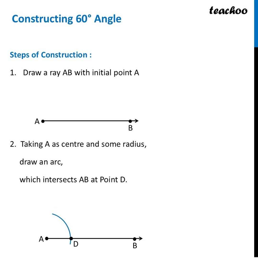 How to Construct a 60 Degree Angle Using Compass and Ruler - Teachoo