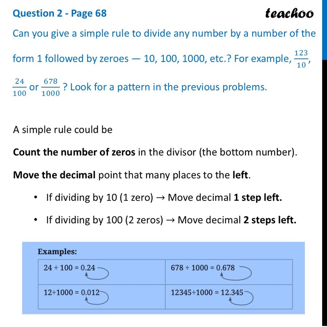 [Class 7] Can you give a simple rule to divide any number by a number