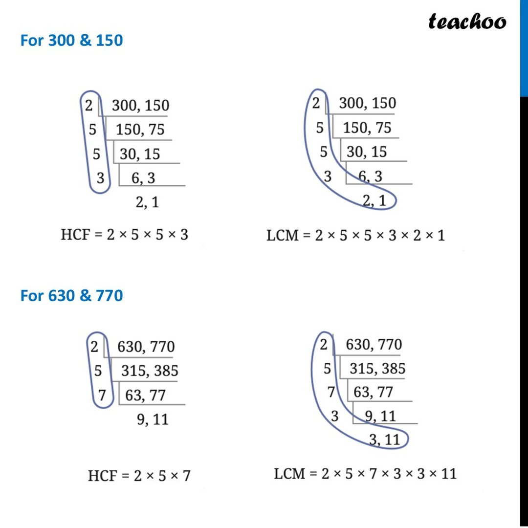 Efficient Procedures for HCF and LCM - Shortcut Trick, with 3+Examples