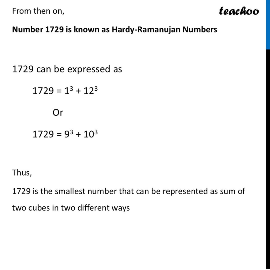 Hardy Ramanujam Numbers (Taxicab Numbers) - Class 8 Ganita Prakash