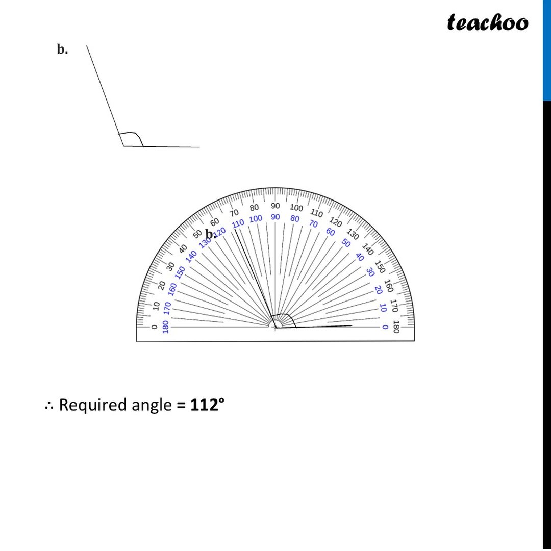 Measure and write the degree measures for each of the following angles