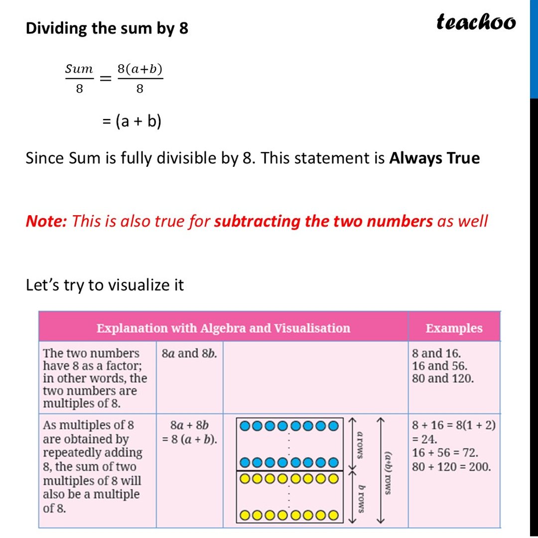 If 8 exactly divides two numbers separately, it must exactly divide