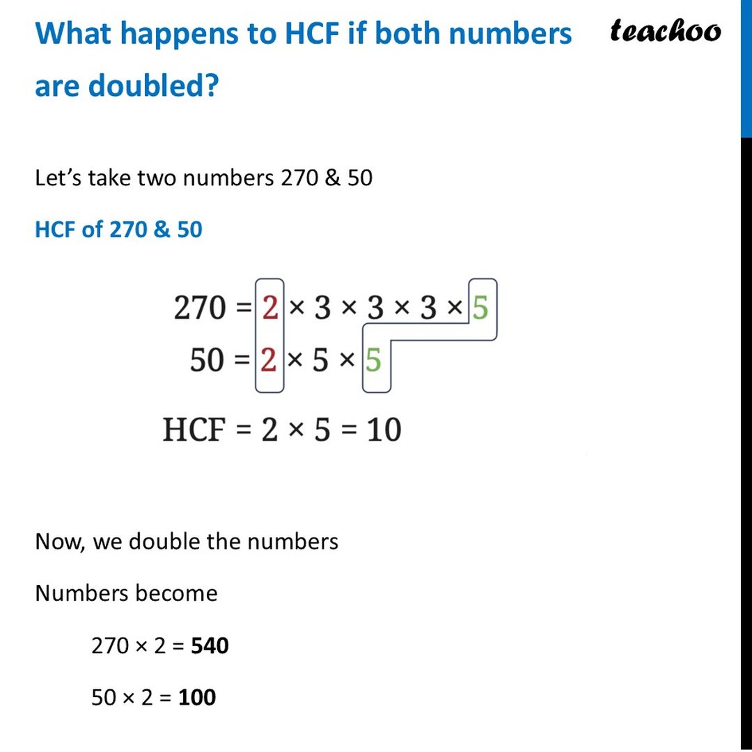 What happens to HCF if both numbers are doubled? [With Example]