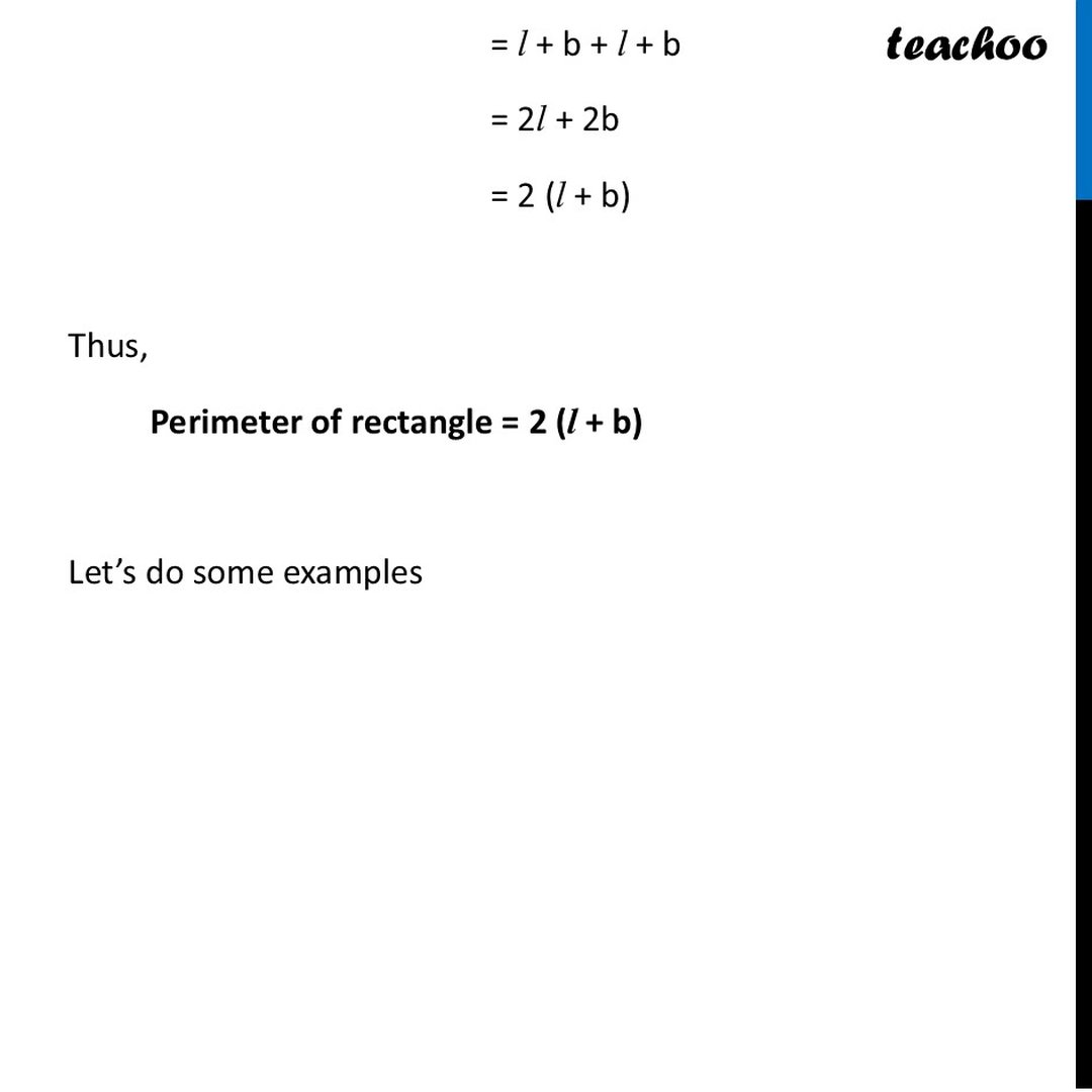 Perimeter of Rectangle - Definition, Formula (with Examples) - Teachoo