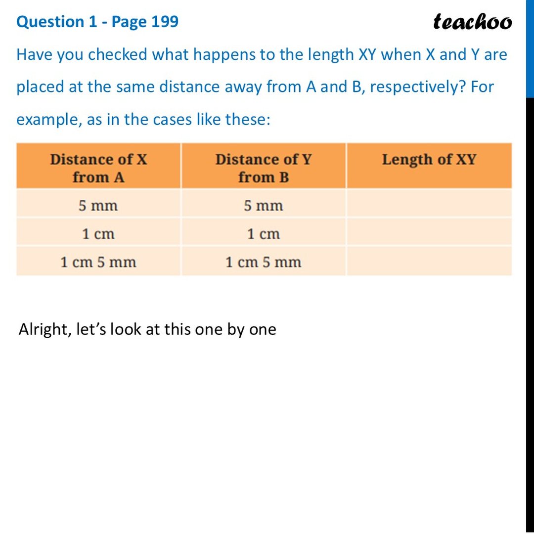Have you checked what happens to the length XY when X and Y are