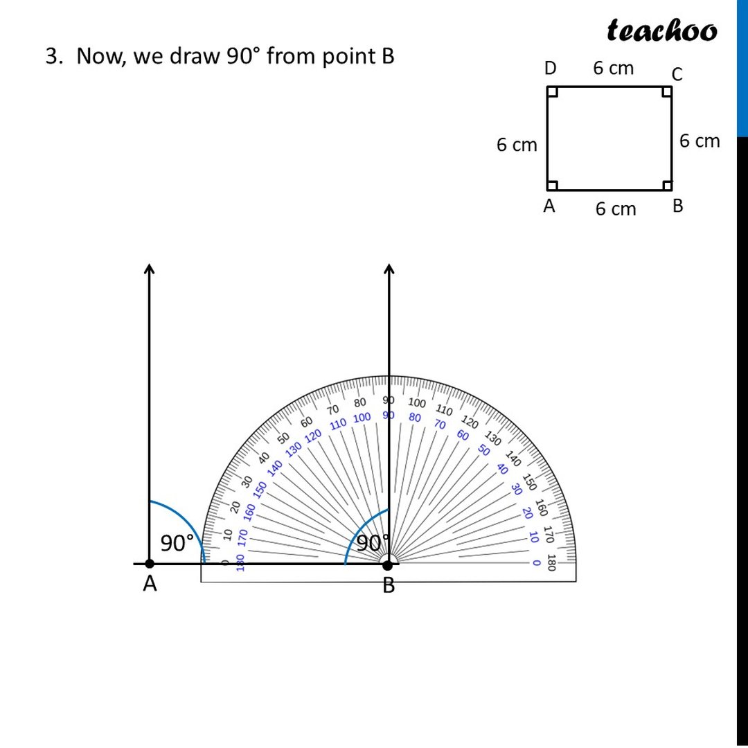 Constructing Squares - Using Protractor, Compass and Ruler - Teachoo
