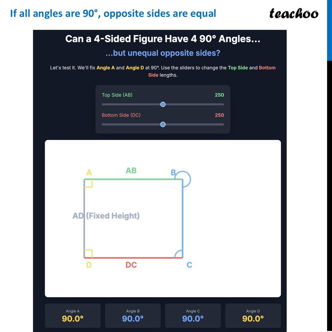 Is it possible to construct a 4-sided figure in which - all the angles