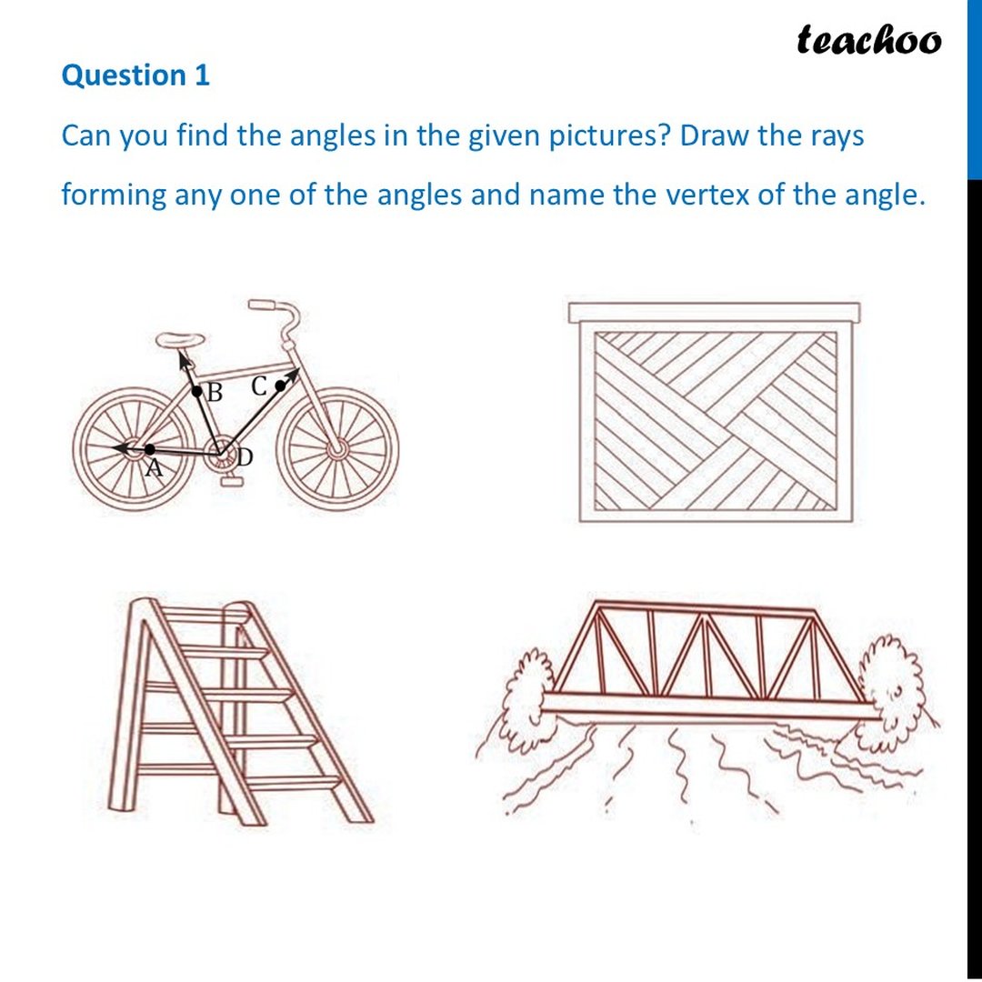 [Class 6] Can you find the angles in the given pictures? Draw the rays