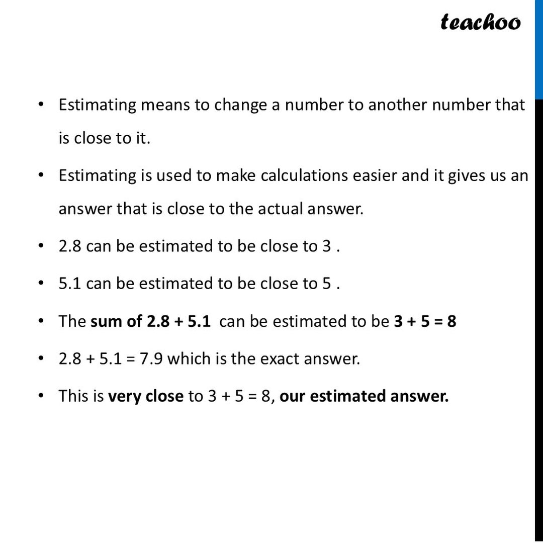 Estimating Sums and Differences - in Decimals (with examples)