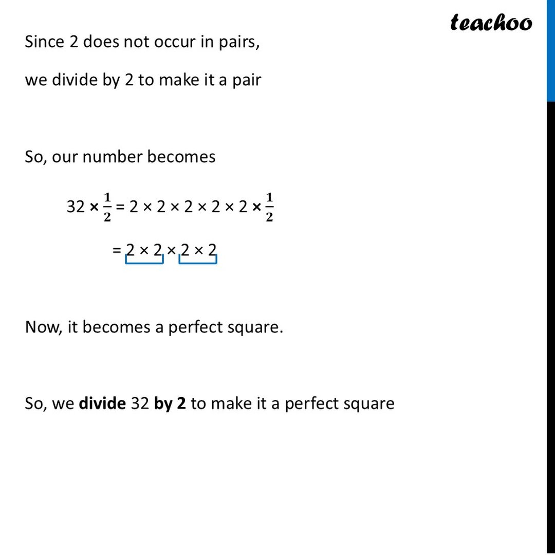 Smallest number divided to form a perfect square - (with Questions)