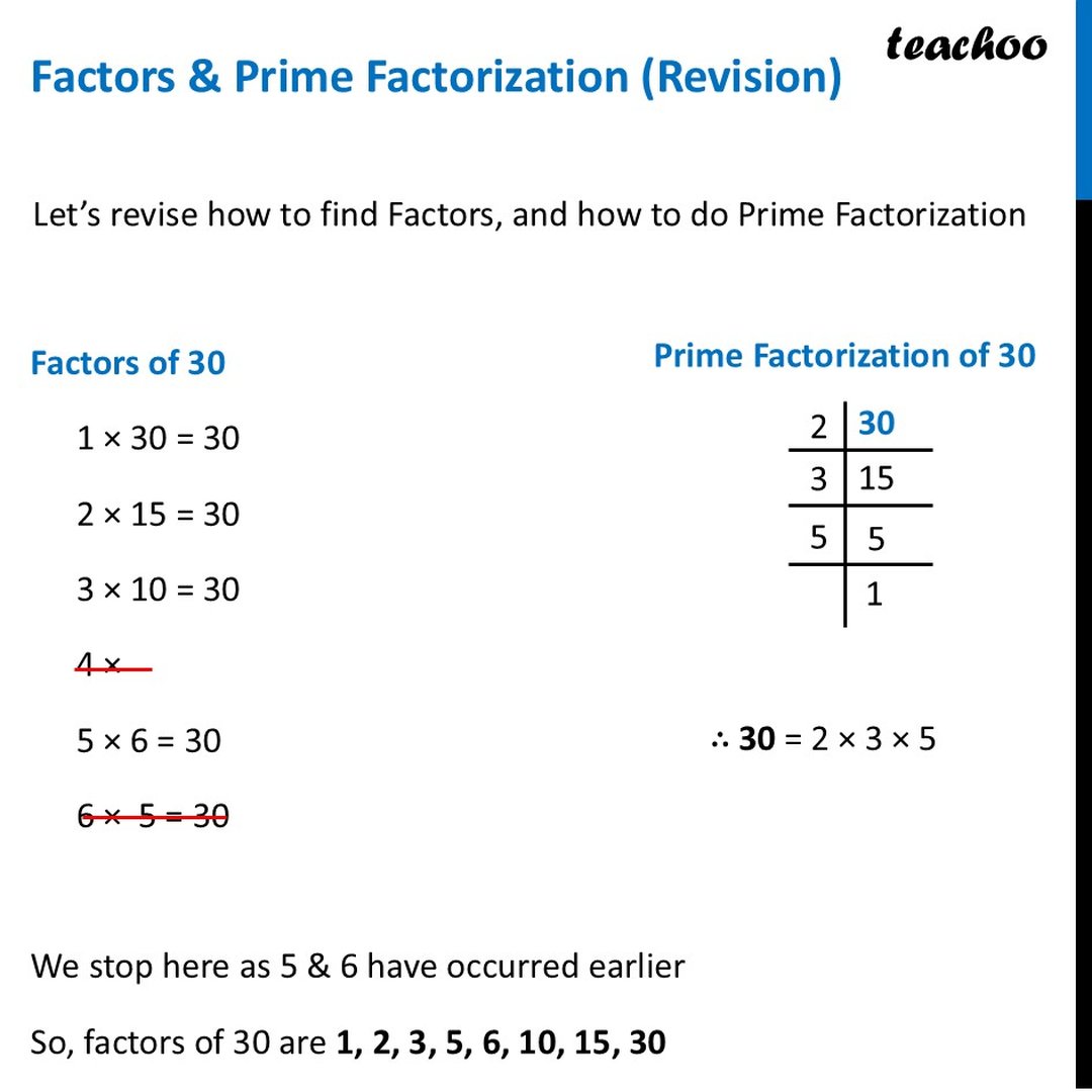 [A Square & a Cube - Class 8] Factors & Prime Factorisation (Revision)