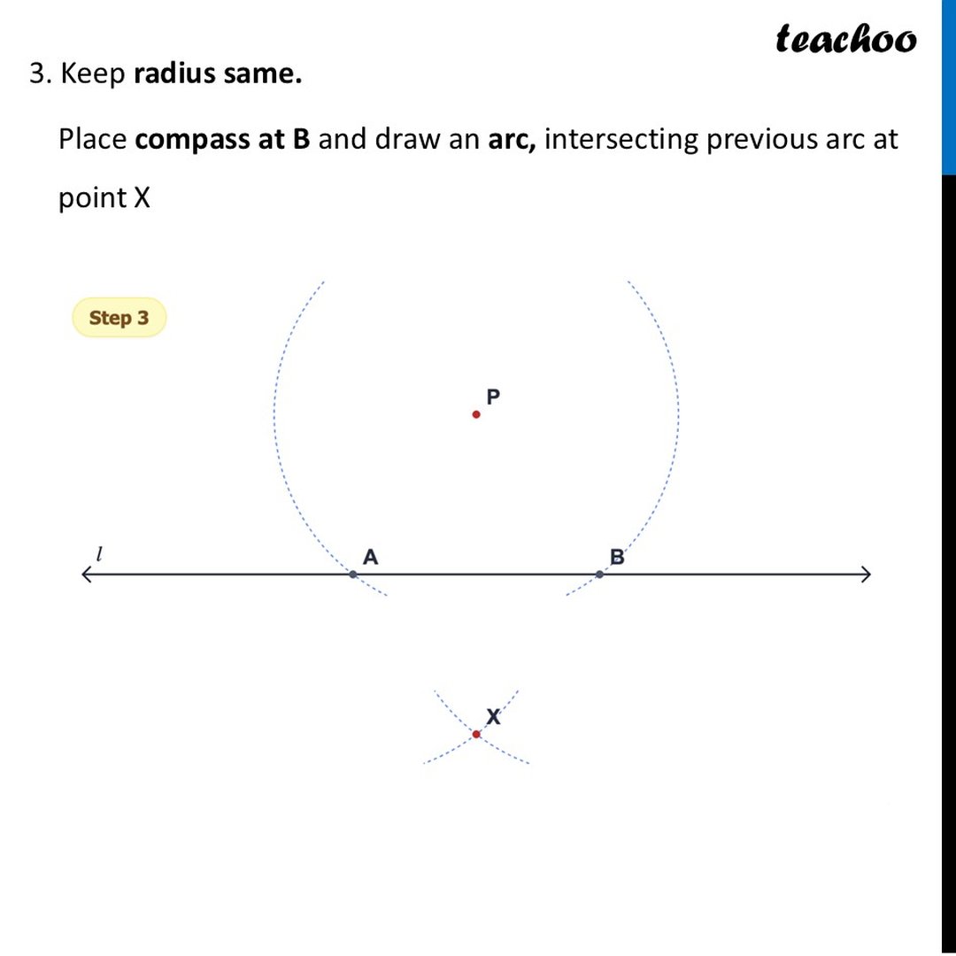 [Class 7] Draw a line l and mark a point P anywhere outside the line