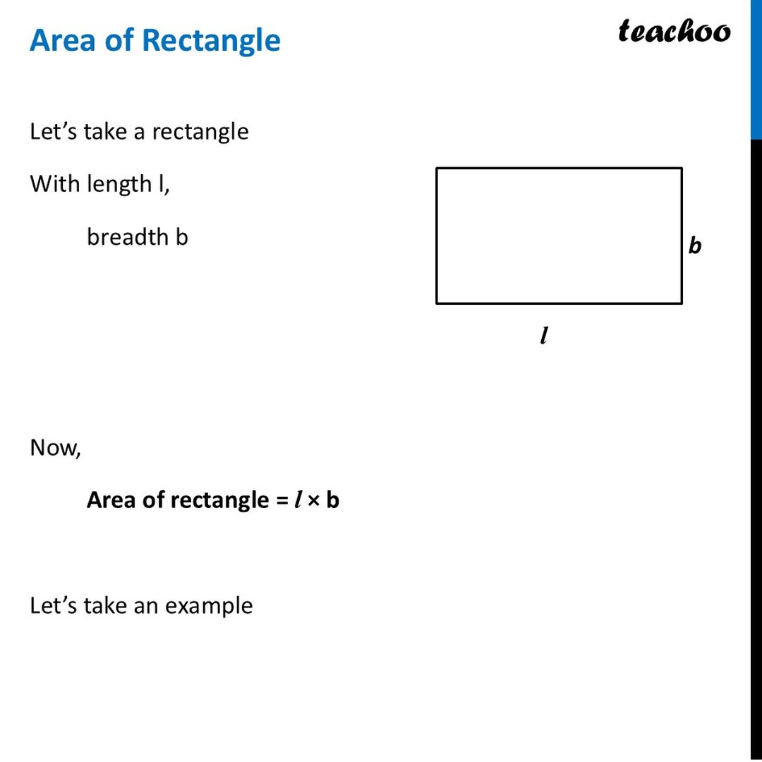 Area of Rectangle - Formula, with Examples - Teachoo - Area - Definit