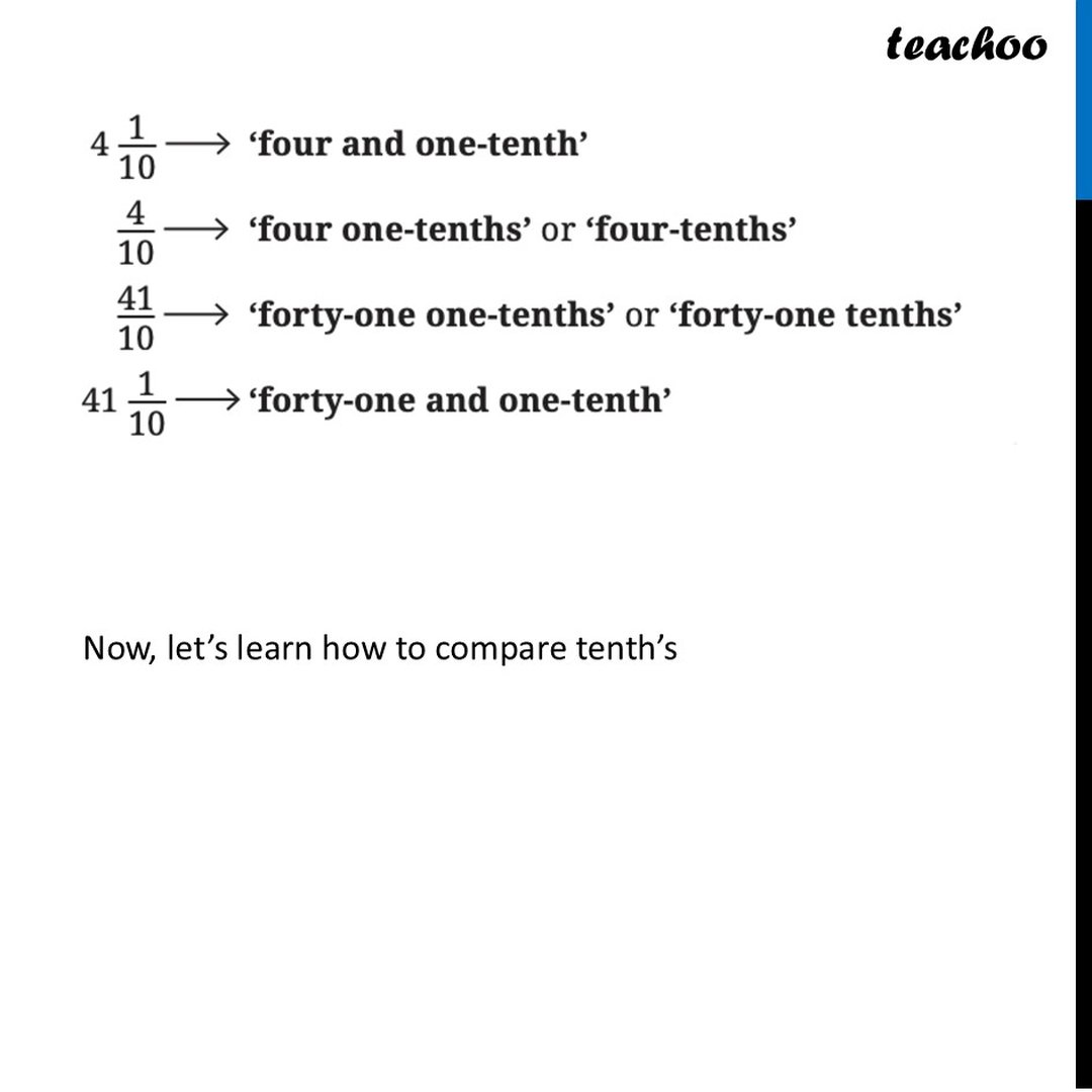 Tenth in Decimals - Place value, with examples - Teachoo