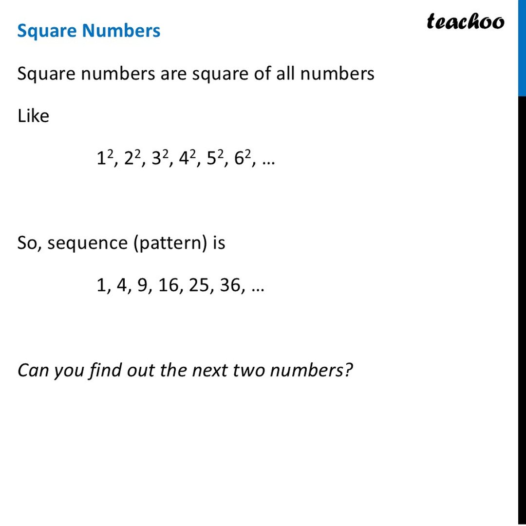 Patterns in numbers - Patterns in Numbers