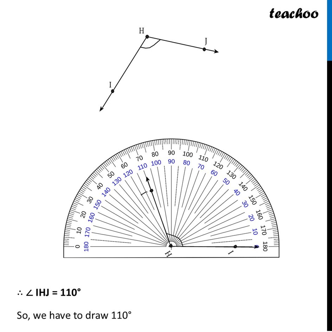 Draw an angle whose degree measure is the same as the angle given