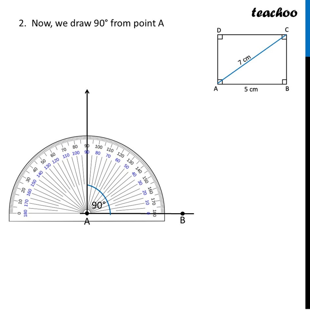 [Class 6 Maths] Constructing Rectangle with one Side & Diagonal given