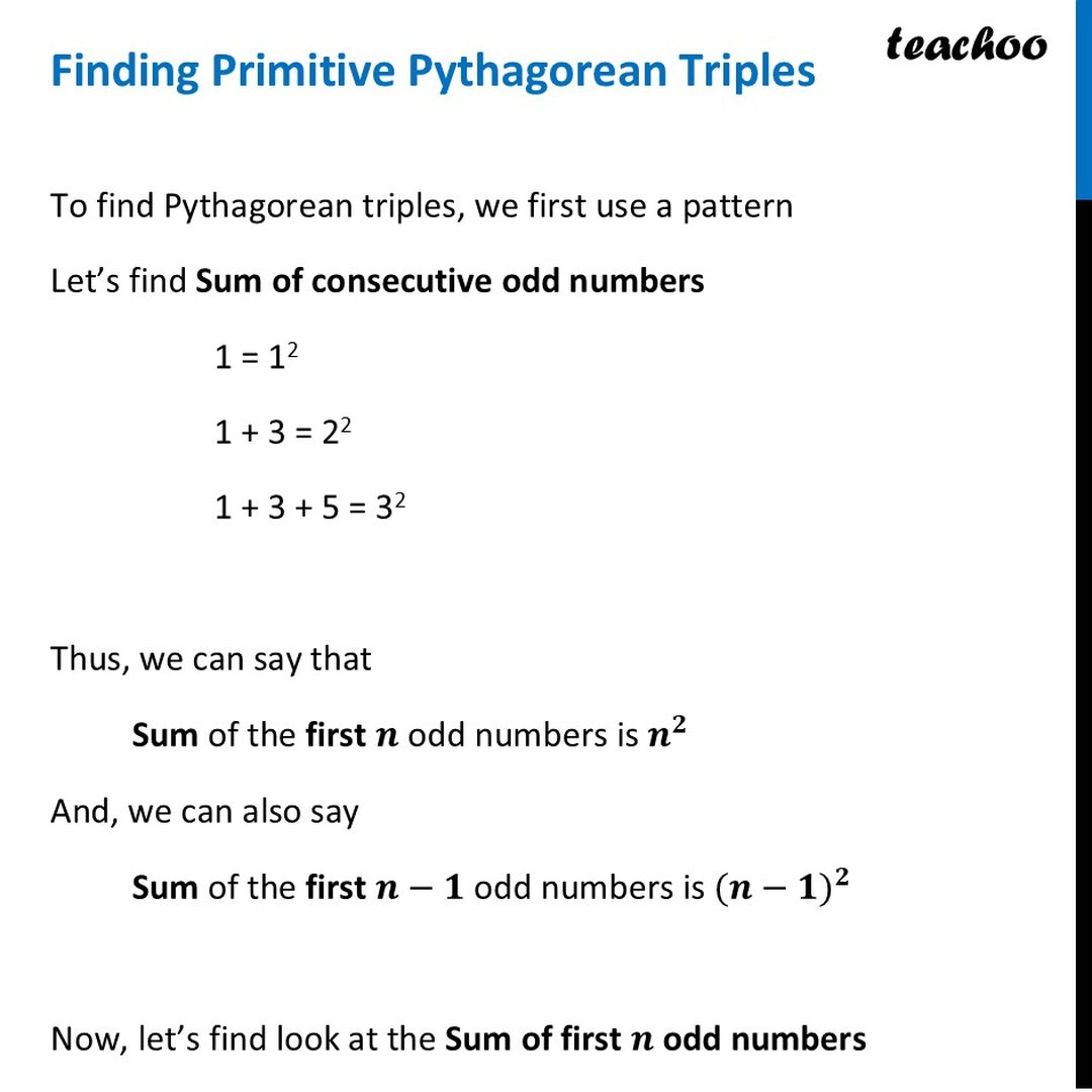 Finding Primitive Pythagorean Triples - Steps, Examples, Worksheets