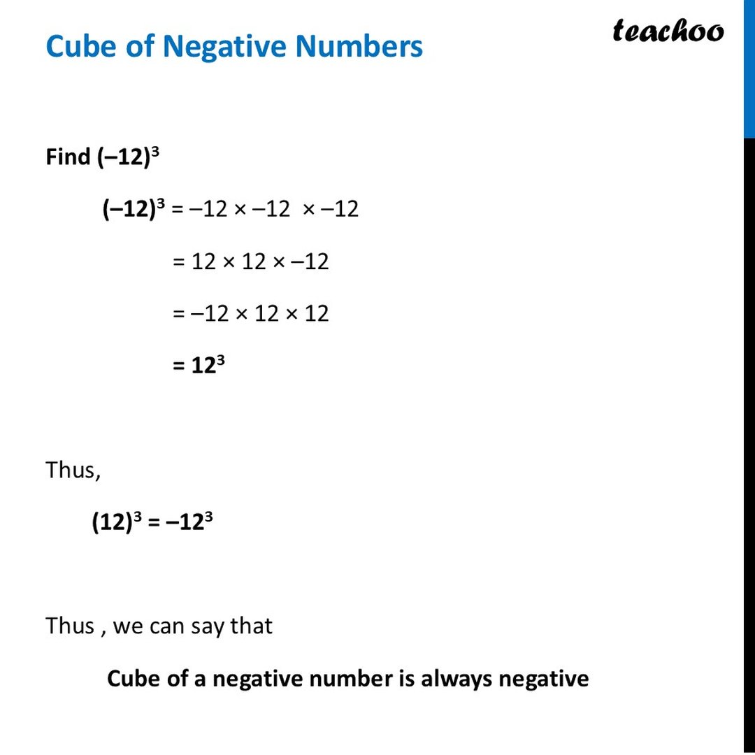 [A Square & a Cube] Cube of Negative Numbers - Class 8 Maths