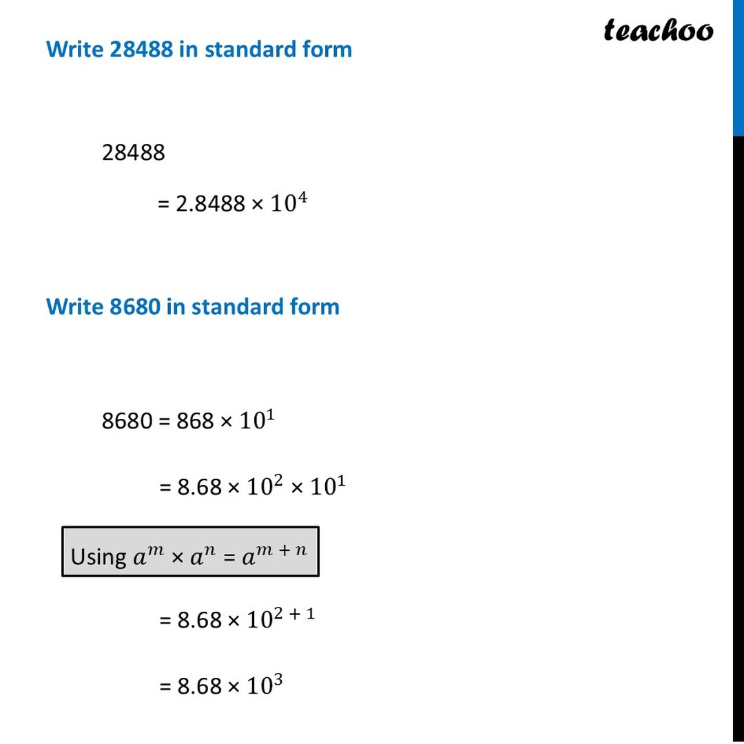 Expressing Numbers in Scientific Notation (Standard Form) - 5+ example