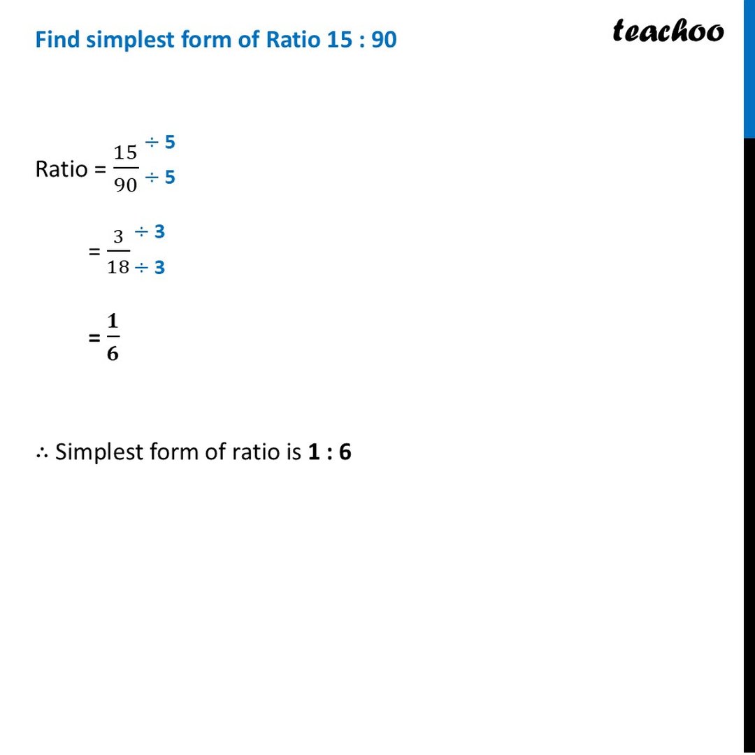 Simplest Form of Ratios - How to find with 3+ Examples [Class 8]