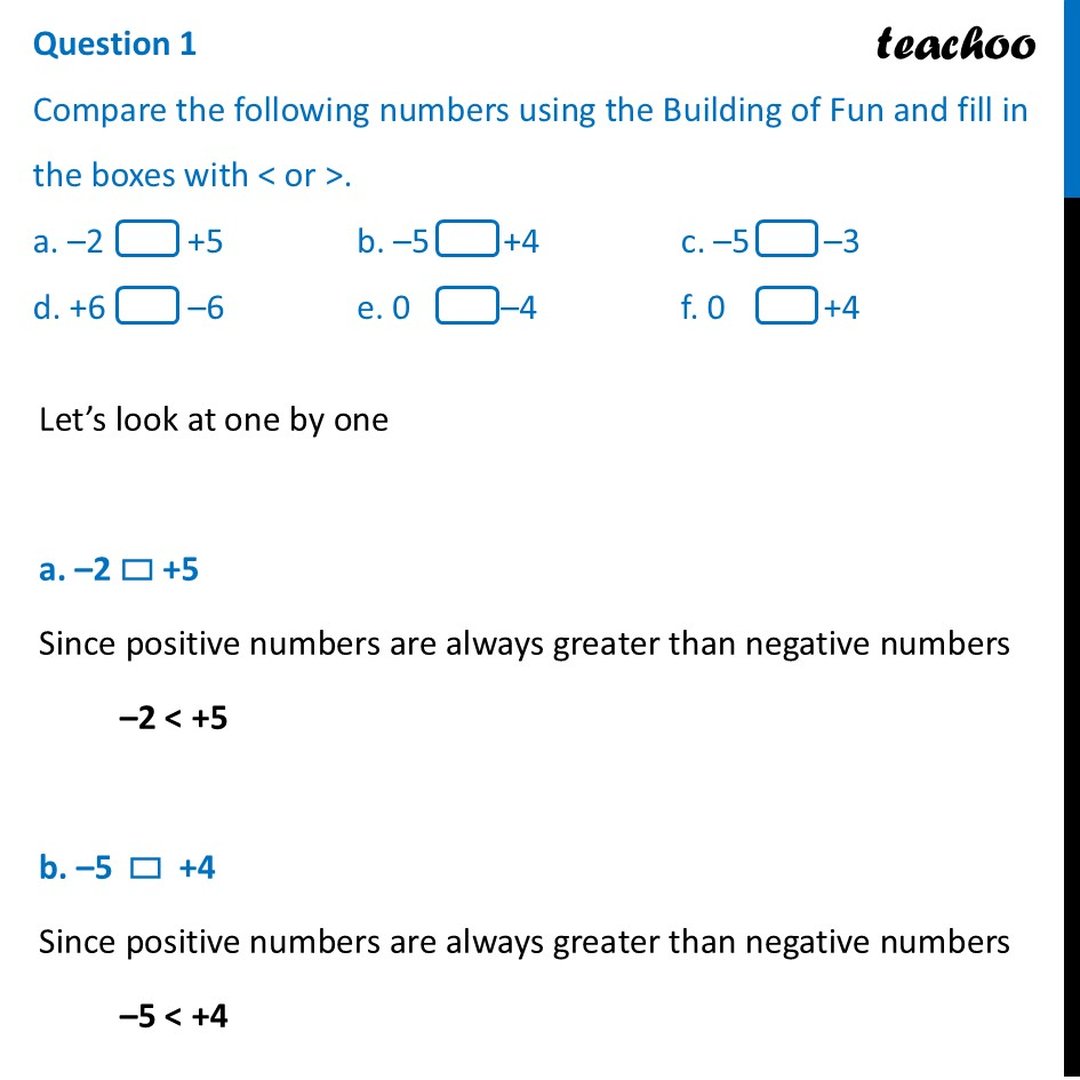Compare the following numbers using the Building of Fun and fill